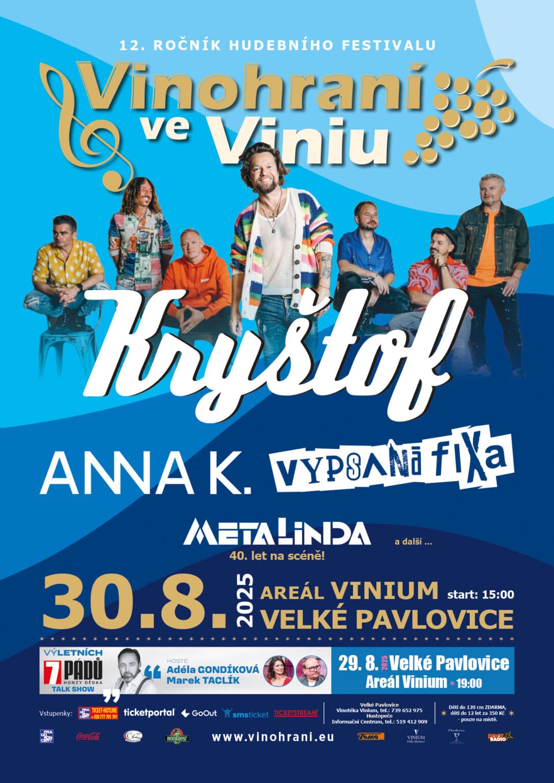 Vinohraní 2025🎵 Kryštof, 7 pádů Honzy Dědka, Vypsaná fixa, … - VINIUM Velké Pavlovice